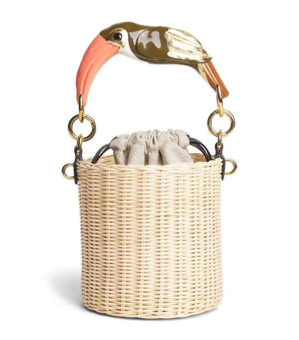 Chloé Small Woven Tropics Bucket Bag - Beige