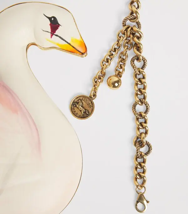 Chloé Lambskin Swan Clutch Bag - White