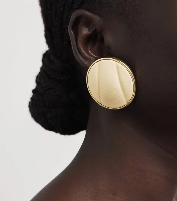 Chloé Pleats Leather Clip-on Earrings - Red