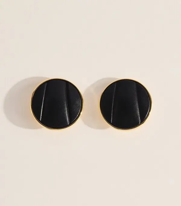Chloé Leather Pleats Clip-on Earrings - Black