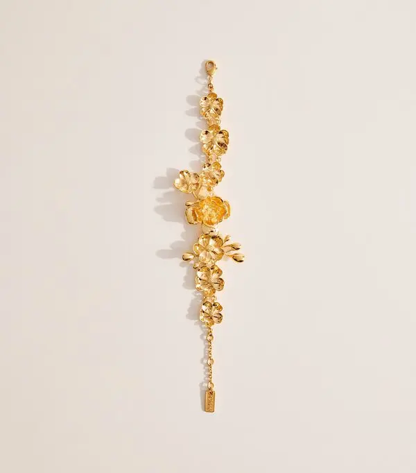 Chloé Bouquet Floral Motif Bracelet - Gold