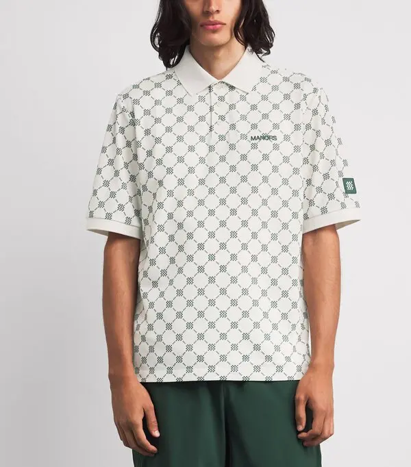 MANORS Piqué Monogram Goat Polo Shirt
