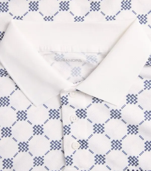 MANORS Piqué Monogram Goat Polo Shirt - Ivory
