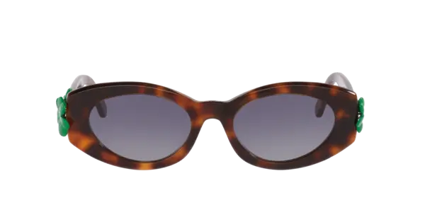 Dior Oval Tortoiseshell Sunglasses With Clover Detail - Grey