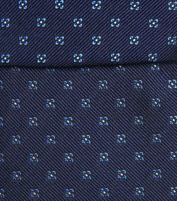 Isaia Silk Floral Neck Tie - Blue