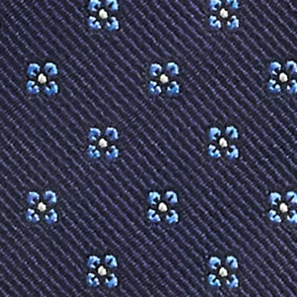 Isaia Silk Floral Neck Tie - Blue