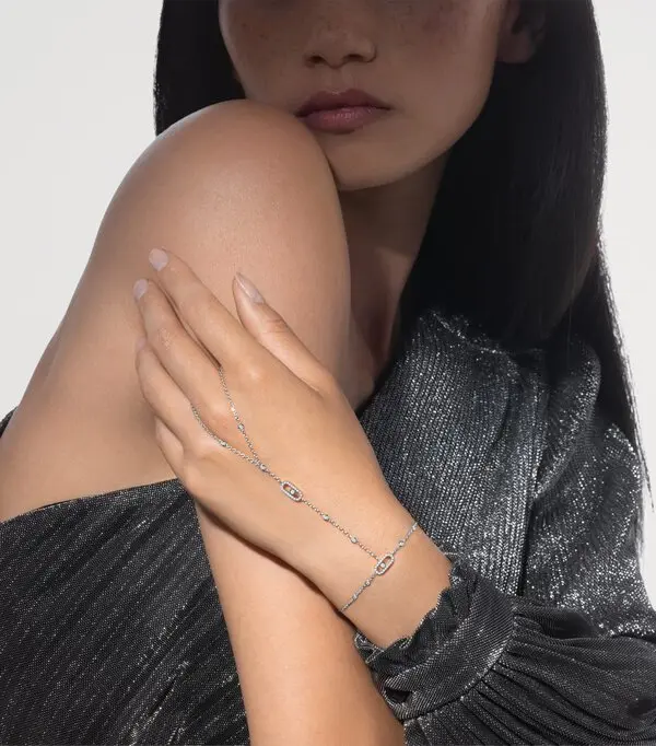 Messika Move Uno White Gold And Diamond Hand Bracelet
