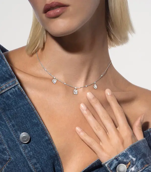 Messika My Twin Trilogy White Gold And Diamond Necklace