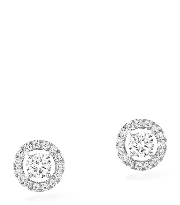 Messika Joy Small Stud Earrings In White Gold And Diamonds - Silver
