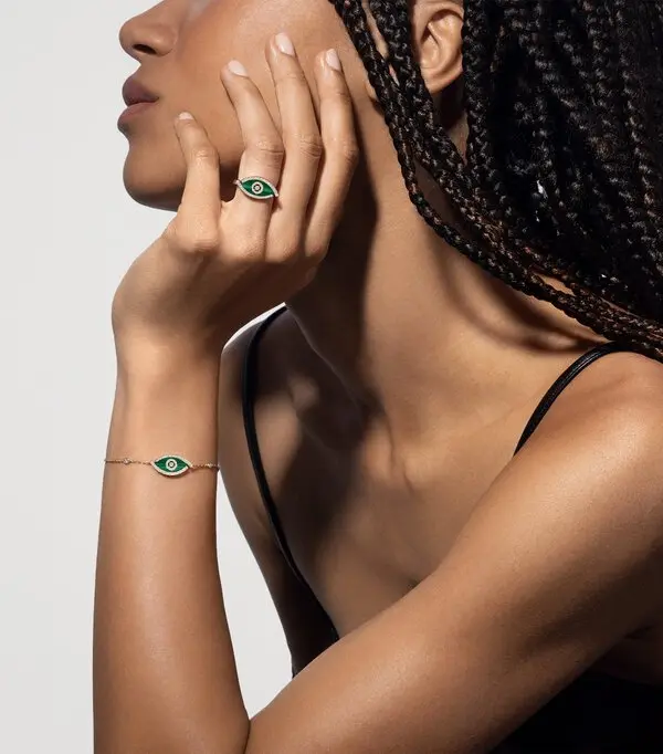 Messika Lucky Eye Yellow And Malachite Bracelet