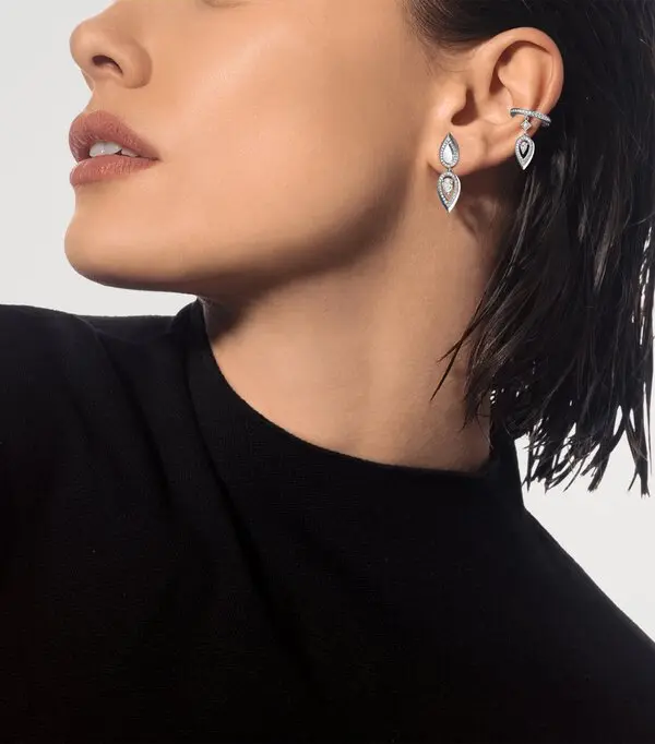 Messika Fiery Diamond And White Gold Pendant Earrings