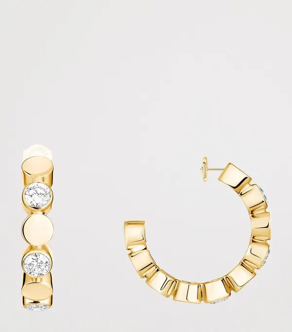 Messika D-vibes Mini Diamond Hoop Earrings In 18k Yellow