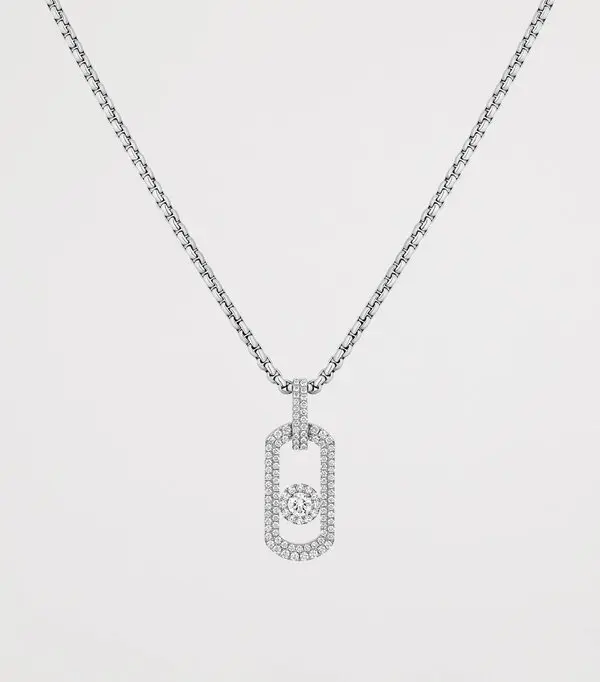 Messika So Move Titanium And Diamond Pavé Pendant Necklace