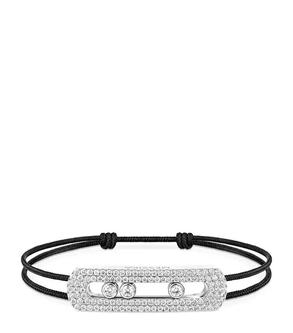Messika Move Titanium And Diamond Pavé Cord Bracelet - Grey