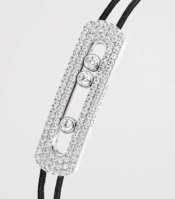 Messika Move Titanium And Diamond Pavé Cord Bracelet