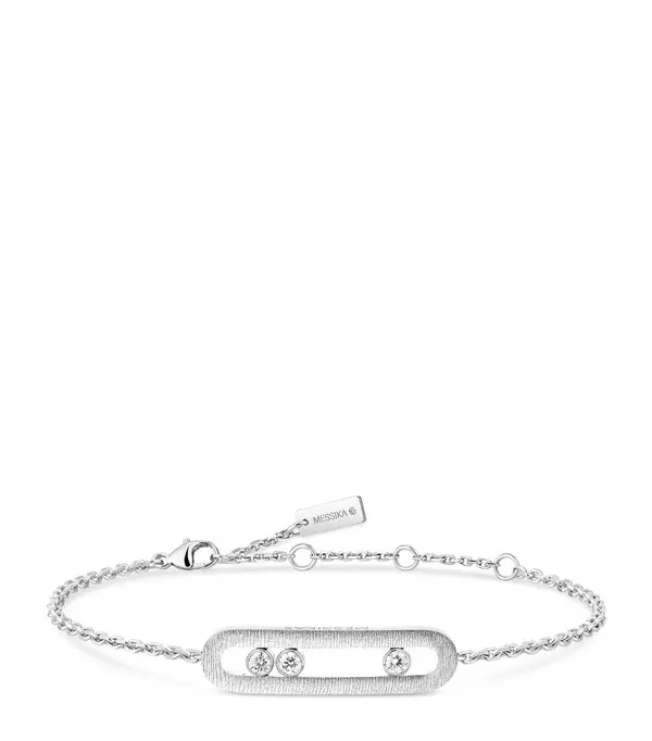 Messika Move Classique White Gold And Diamond Bracelet - Silver