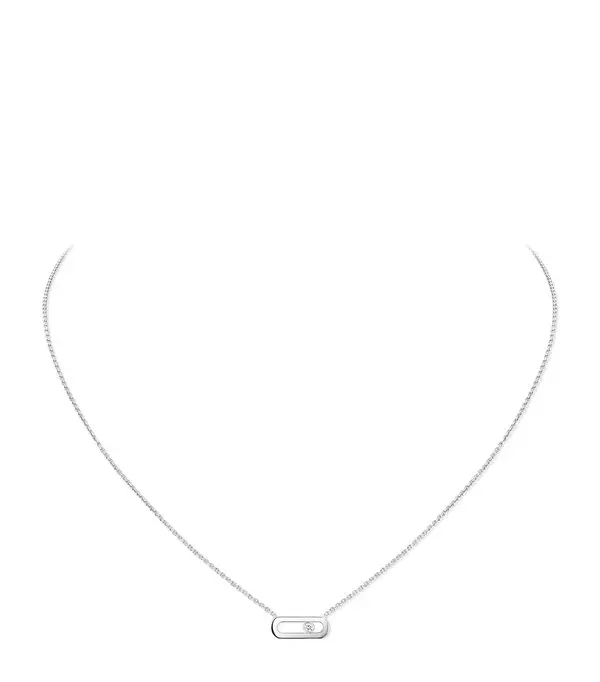 Messika Move Uno 18k White Gold Diamond Necklace - Silver