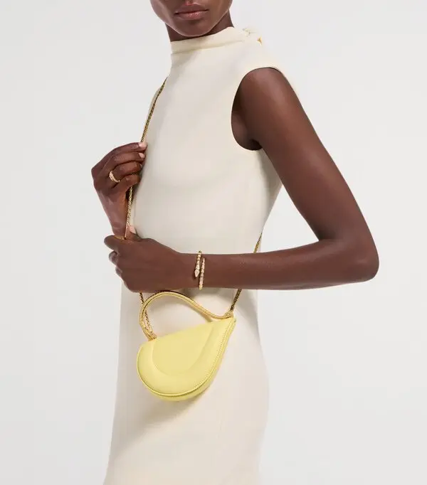 BVLGARI Mini Leather Serpenti Top-handle Bag - Yellow