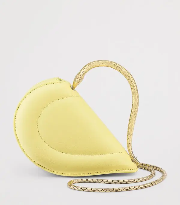 BVLGARI Mini Leather Serpenti Top-handle Bag - Yellow