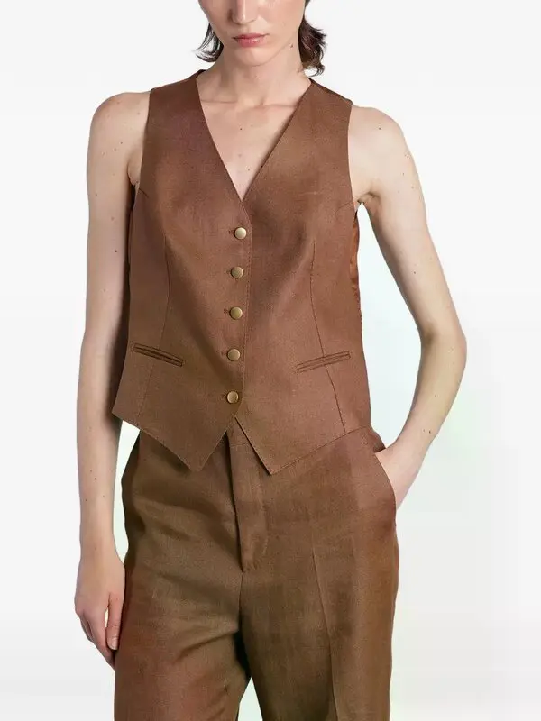Tagliatore Gail V-neck Button-down Gilet