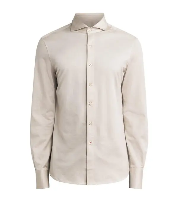 Isaia Cotton Jersey Shirt - Beige