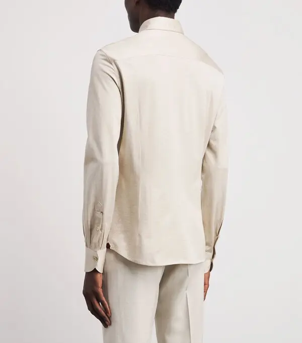 Isaia Cotton Jersey Shirt - Beige