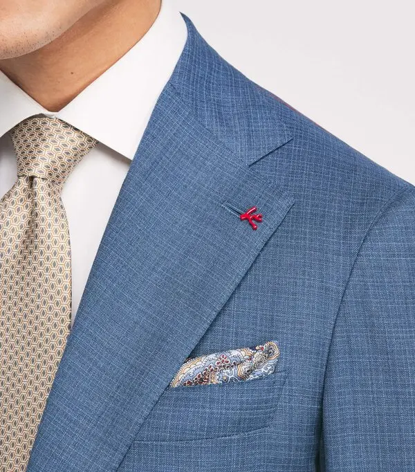 Isaia Wool Single-breasted Blazer - Blue