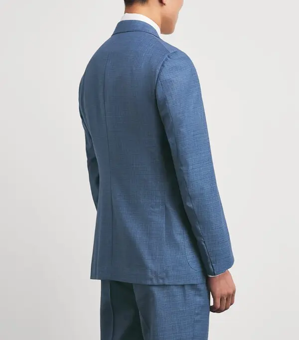 Isaia Wool Single-breasted Blazer - Blue