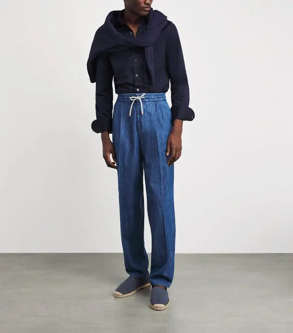 Isaia Cotton Jersey Shirt - Navy