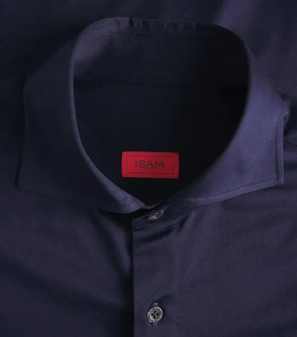 Isaia Cotton Jersey Shirt - Navy