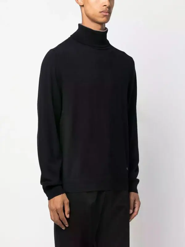 Paul Smith Merino Wool Roll Neck Jumper - Blue