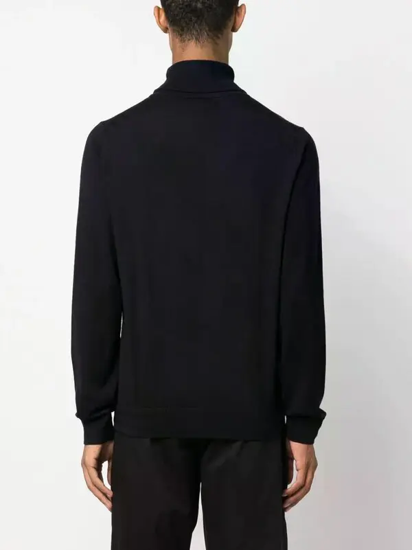 Paul Smith Merino Wool Roll Neck Jumper - Blue