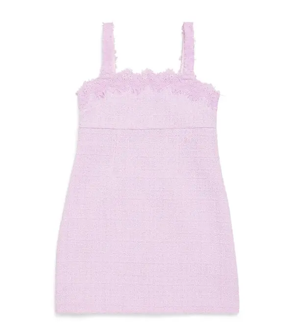 LoveShackFancy Tweed Lace-trimmed Mini Dress - Pink