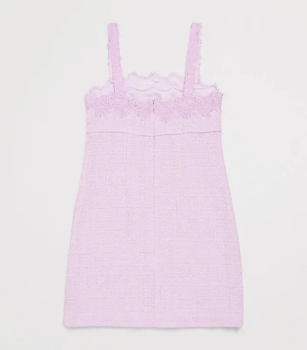 LoveShackFancy Tweed Lace-trimmed Mini Dress
