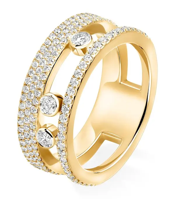 Messika Move Romane Ring In Yellow And Diamonds