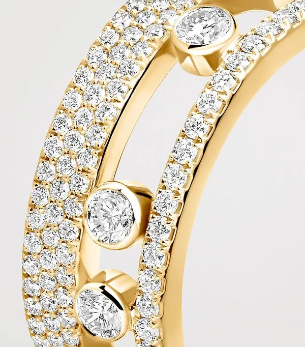 Messika Move Romane Ring In Yellow And Diamonds