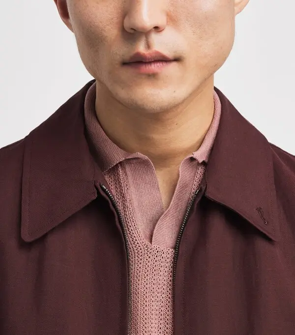 Isaia Silk-linen Open-collar Polo Shirt