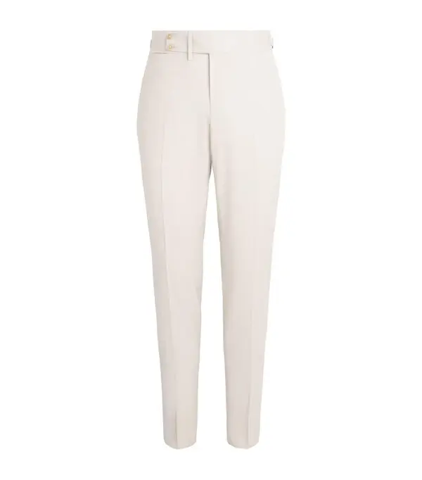 Isaia Wool-silk-linen Blend Tailored Trousers