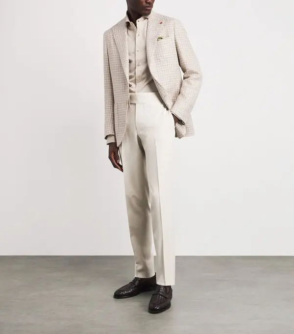 Isaia Wool-silk-linen Blend Tailored Trousers