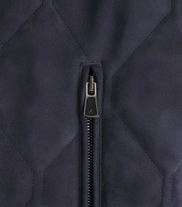 Isaia Suede Quilted Gilet