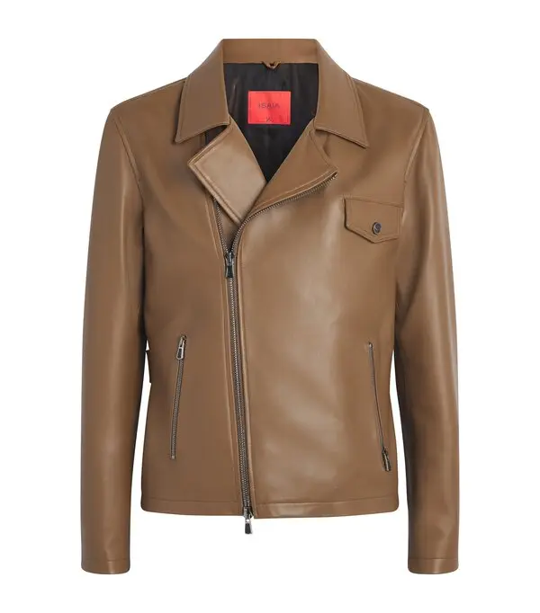 Isaia Lamb Suede Motorcycle Jacket