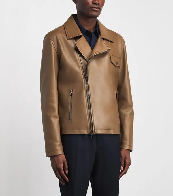 Isaia Lamb Suede Motorcycle Jacket