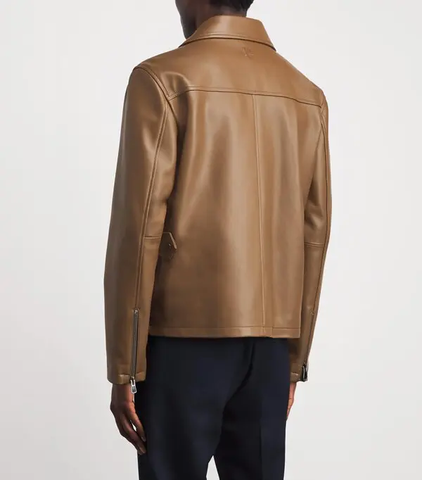 Isaia Lamb Suede Motorcycle Jacket