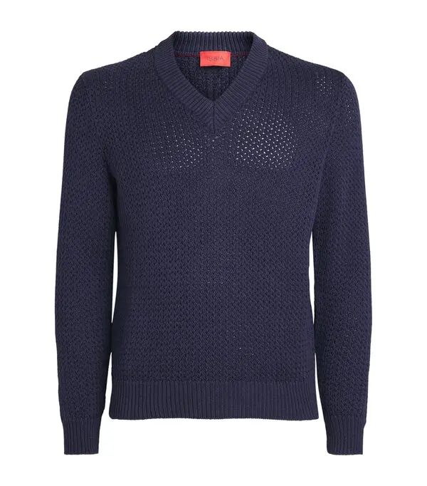 Isaia Silk-cotton V-neck Sweater