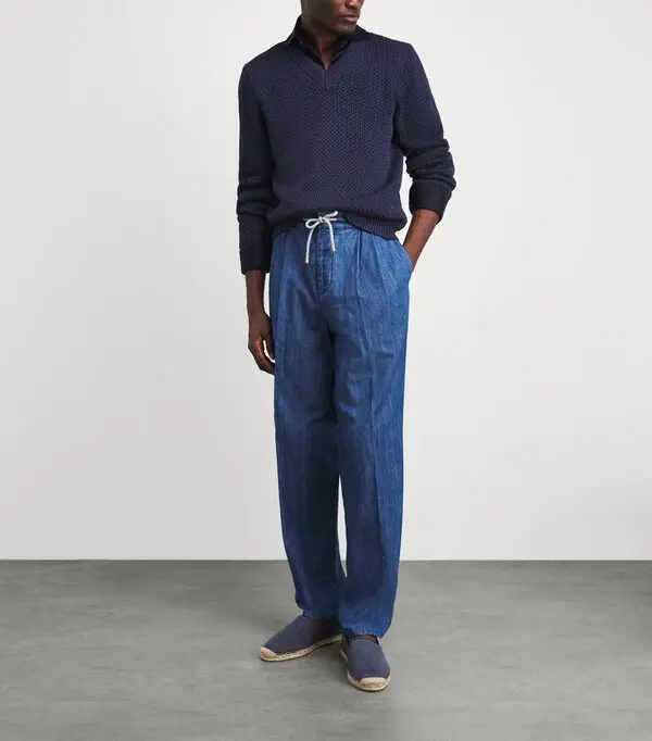 Isaia Silk-cotton V-neck Sweater