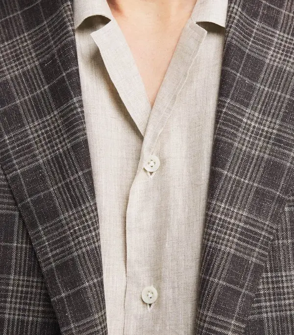 Isaia Linen Camp-collar Shirt