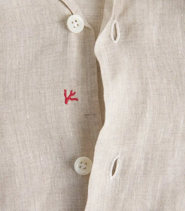 Isaia Linen Camp-collar Shirt