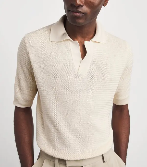 Isaia Silk Open-collar Polo Shirt