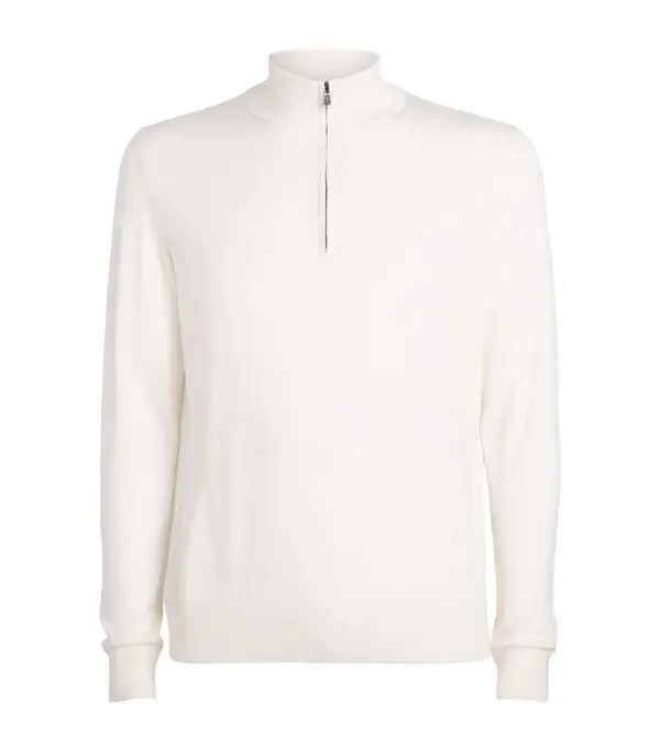 Isaia Silk-cashmere Quarter-zip Sweater