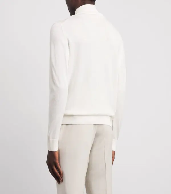 Isaia Silk-cashmere Quarter-zip Sweater